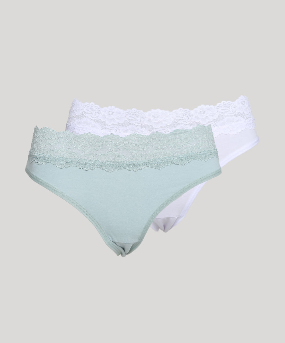 Kit-de-2-Calcinhas-Biquini-em-Malha-com-Renda-Multicor-9956917-Multicor ...