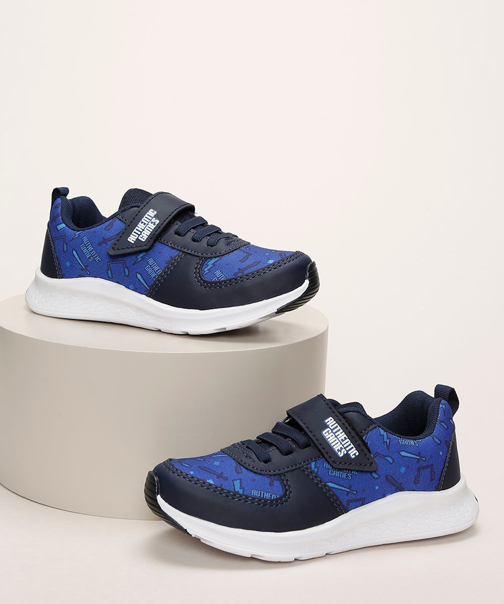 Tenis-Infantil-Authentic-Games-com-Velcro-Azul-Marinho-9962728-Azul ...