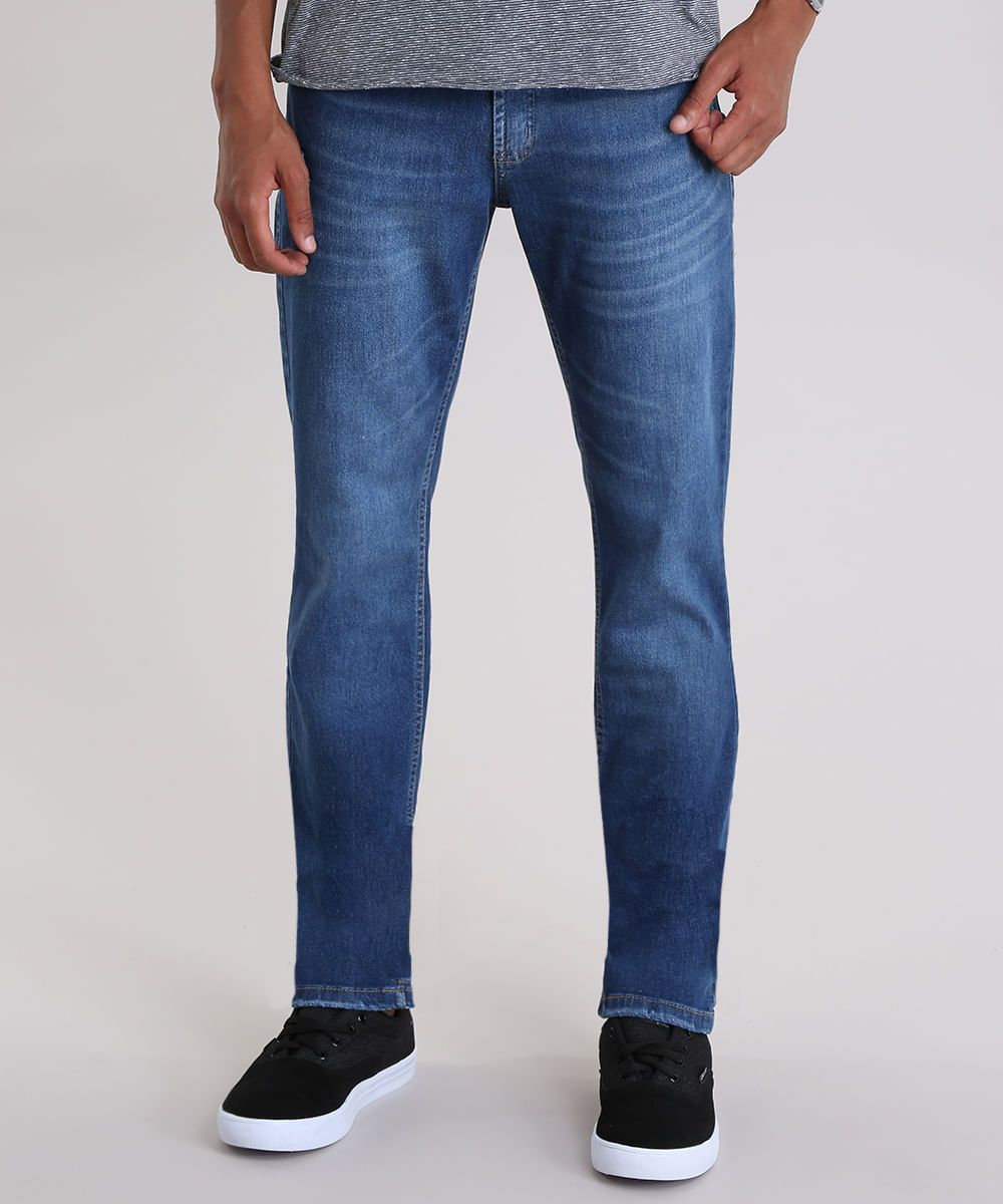 Calça Jeans Reta Azul Escuro