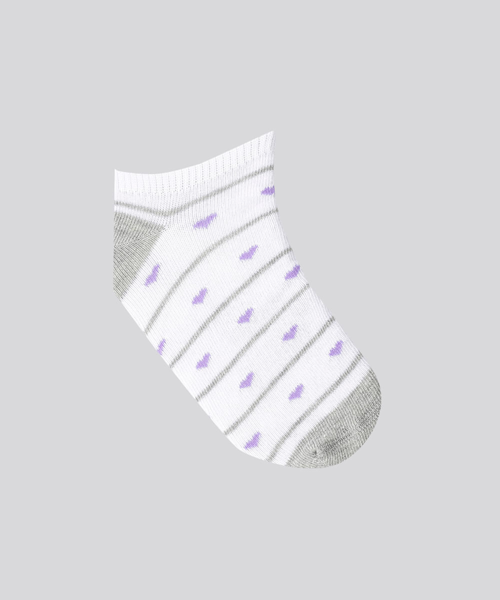 Kit de 2 Meias Estampadas Multicor
