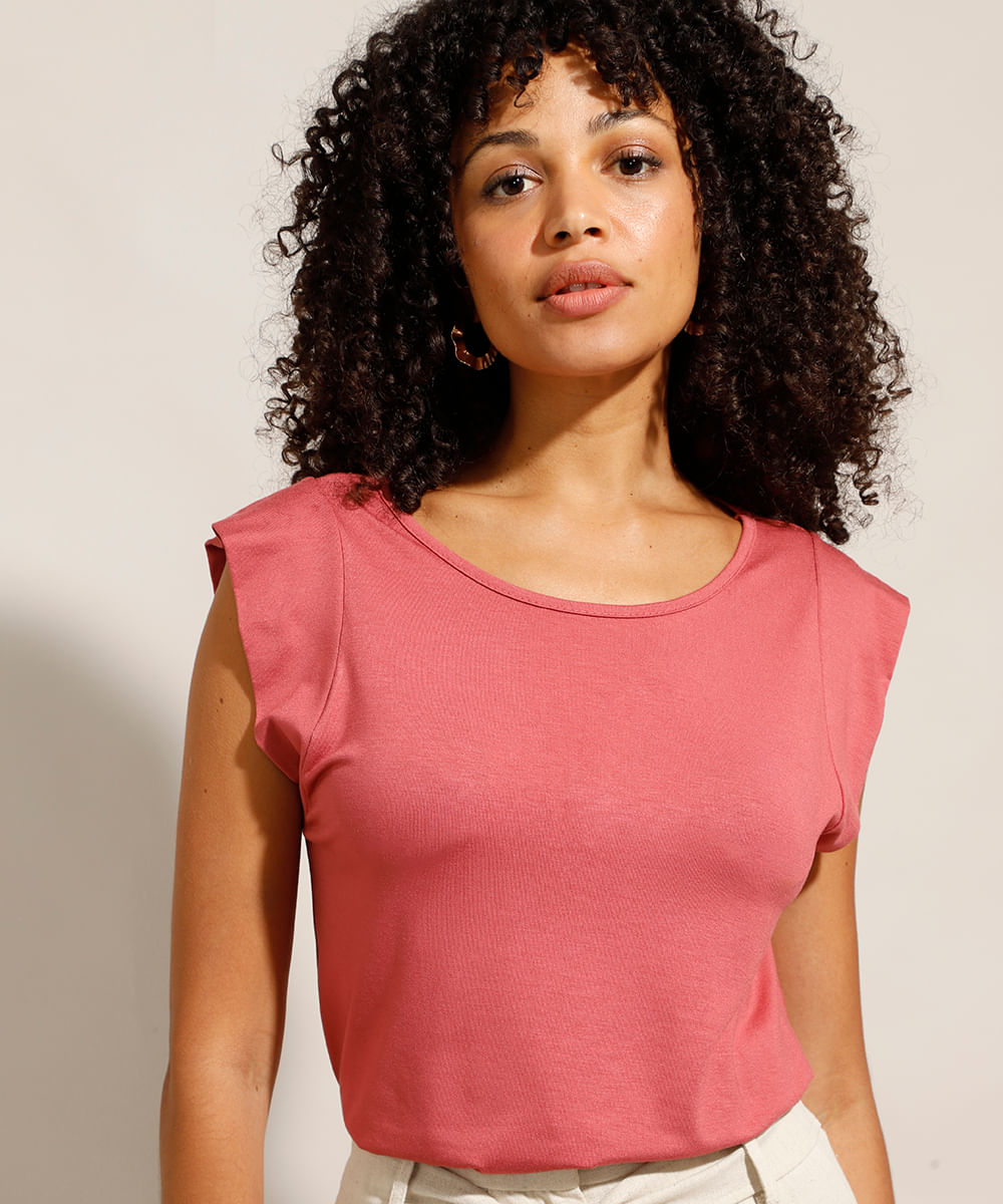 Regata-Muscle-Tee-Basica-com-Recorte-Decote-Redondo-Rosa-Escuro-9975104 ...