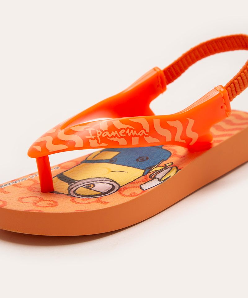 chinelo infantil com elástico minions ipanema laranja - C&A