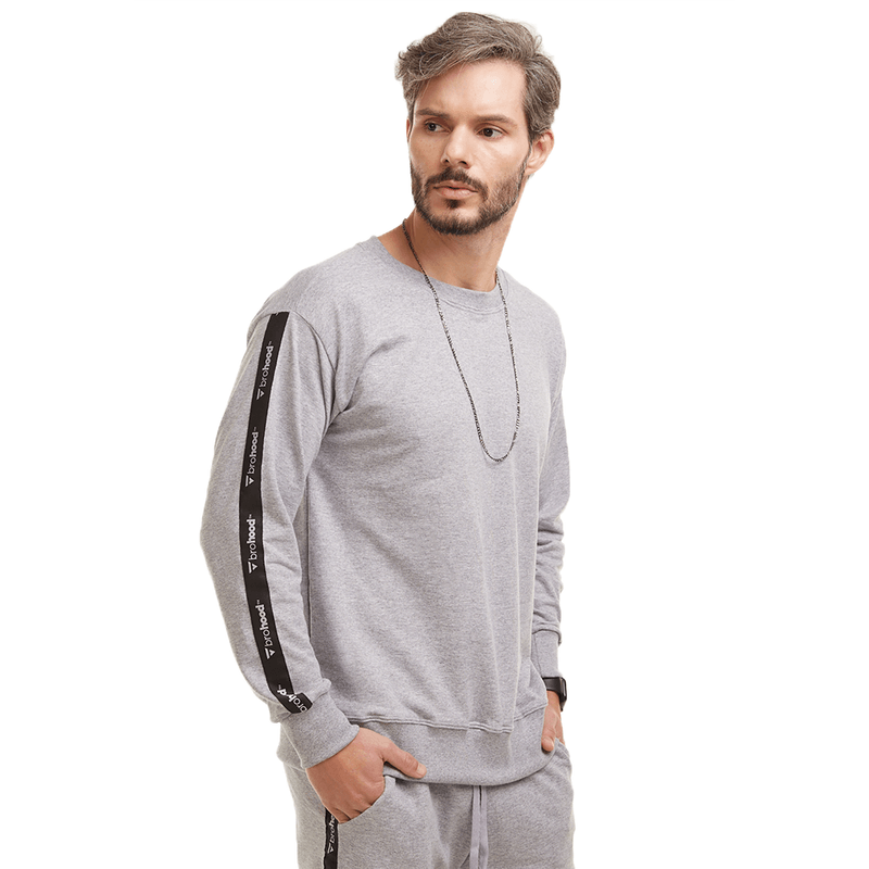 Blusa Moletom Masculina Brohood Cinza Canda Moda Feminina Masculina