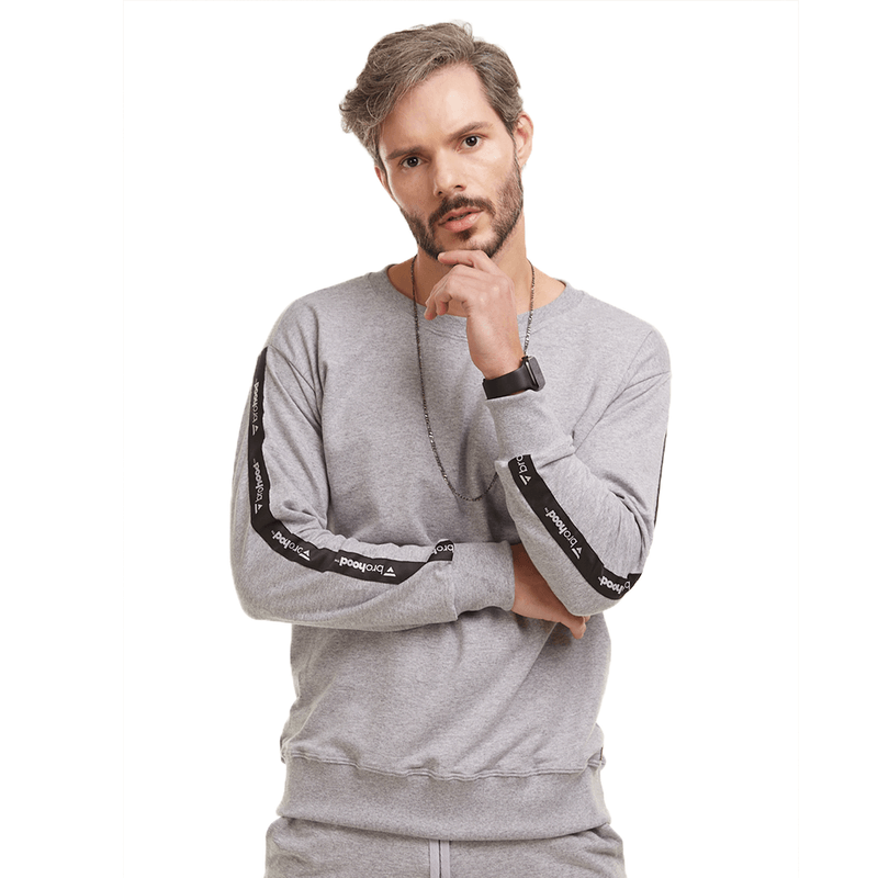 Blusa Moletom Masculina Brohood Cinza Canda Moda Feminina Masculina