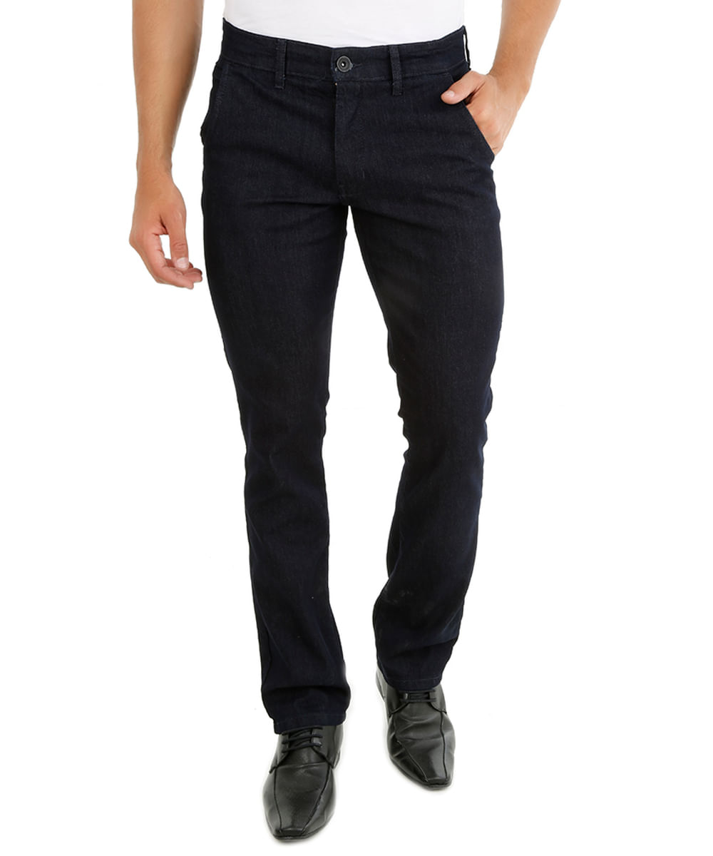 Calça Jeans Reta Azul Escuro