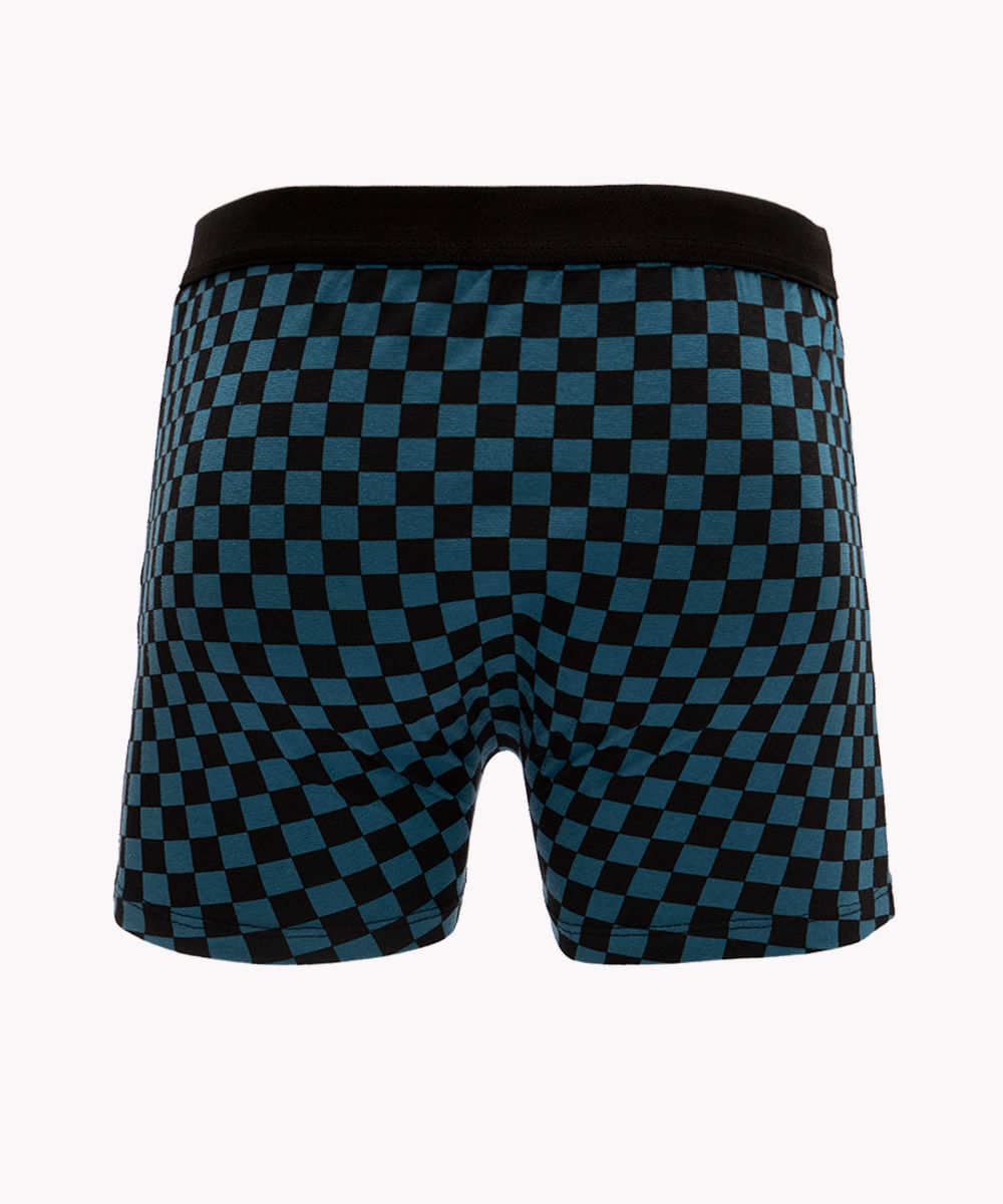 cueca boxer quadriculada azul - C&A