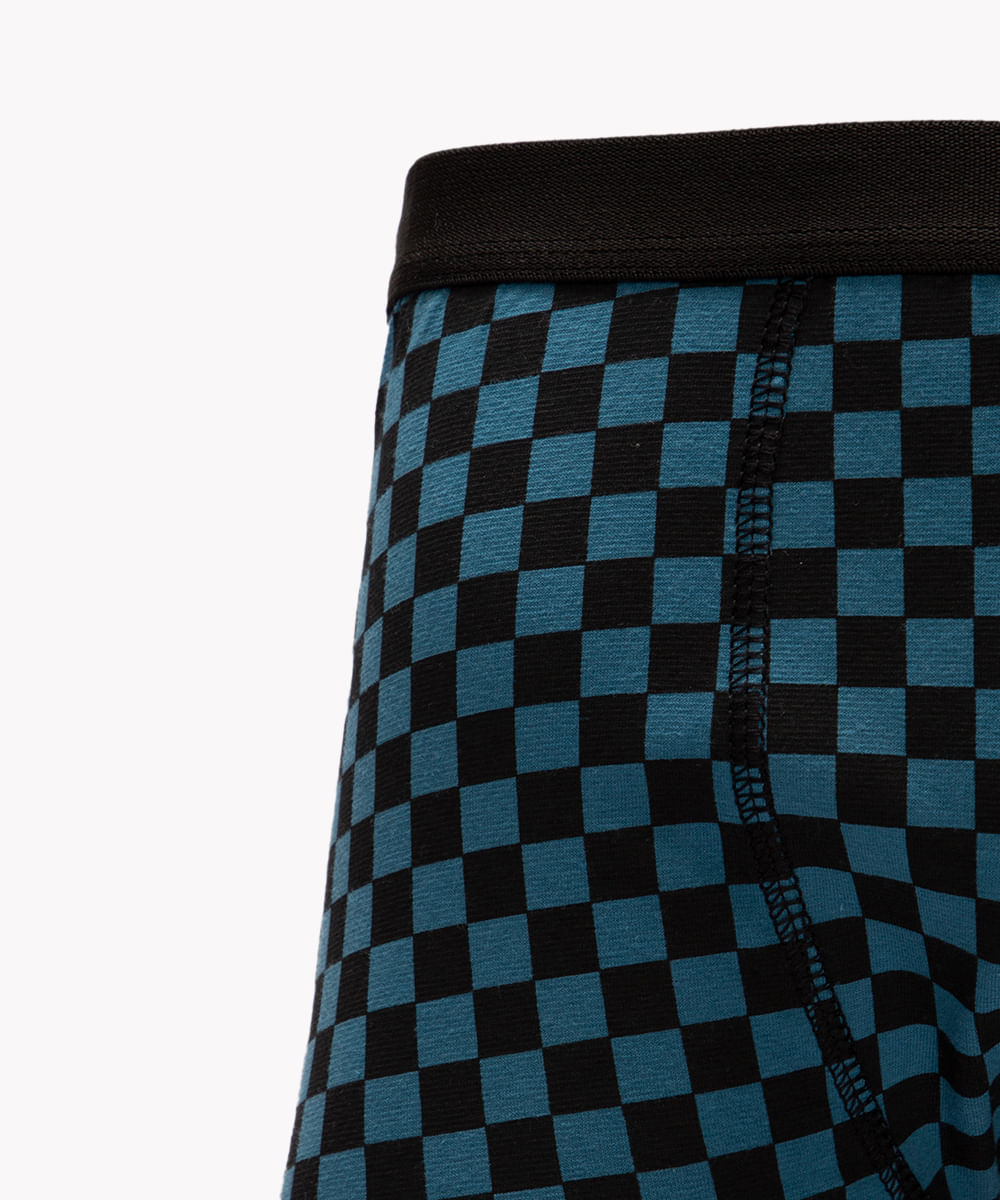 cueca boxer quadriculada azul - C&A