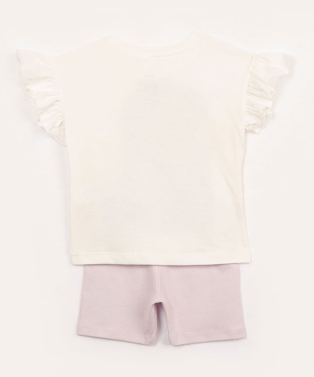 conjunto de algodão infantil wish off white