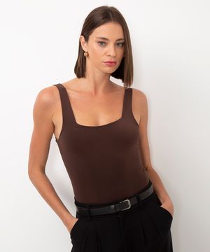 body cavado biquíni com recortes alça média marrom