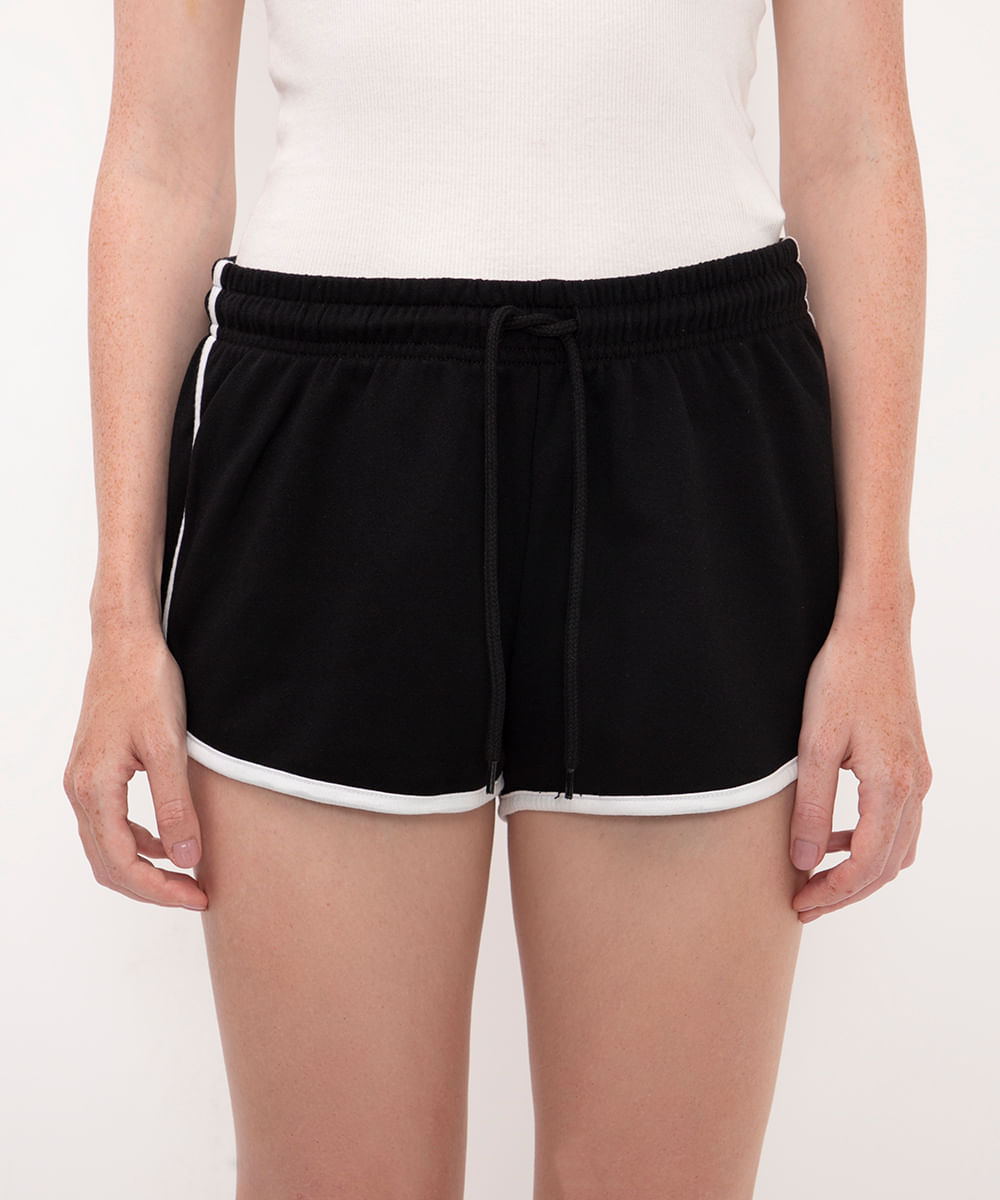 short básico com elástico preto