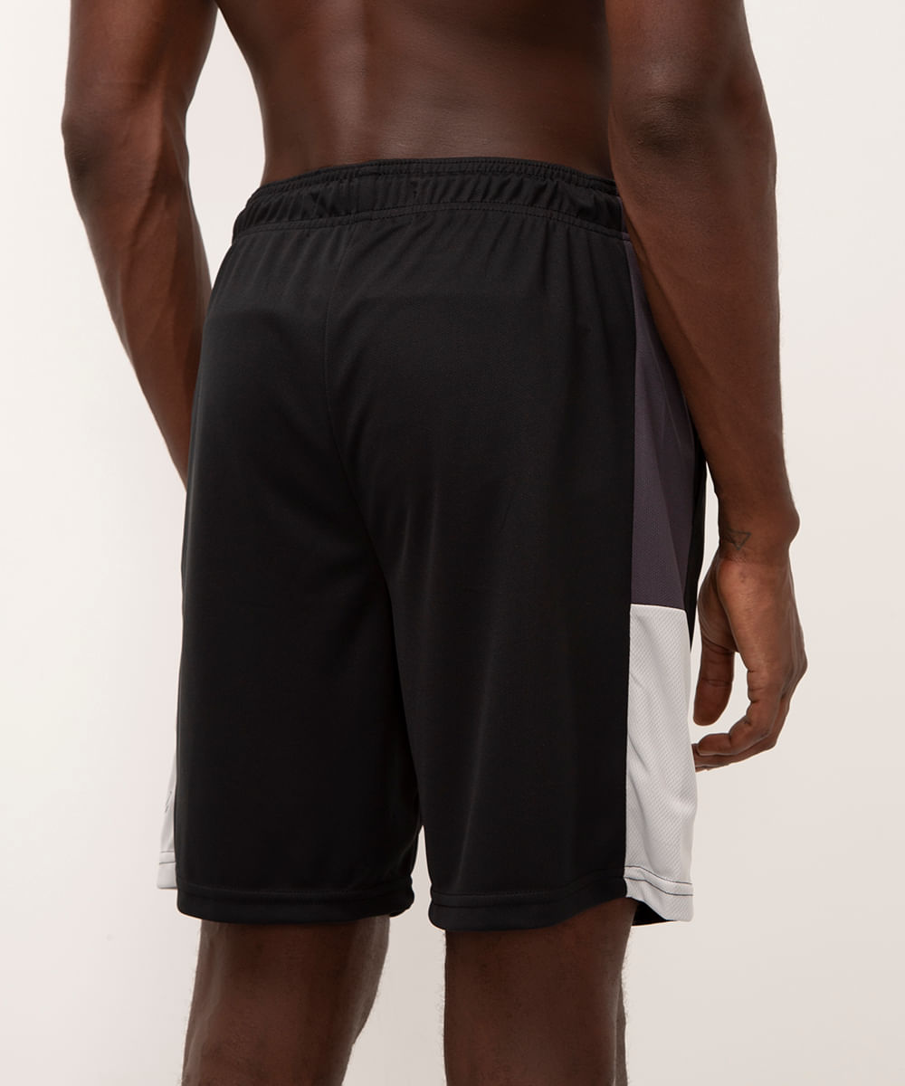 bermuda esportiva com recortes ace preto