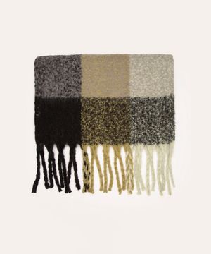 cachecol quadriculado verde