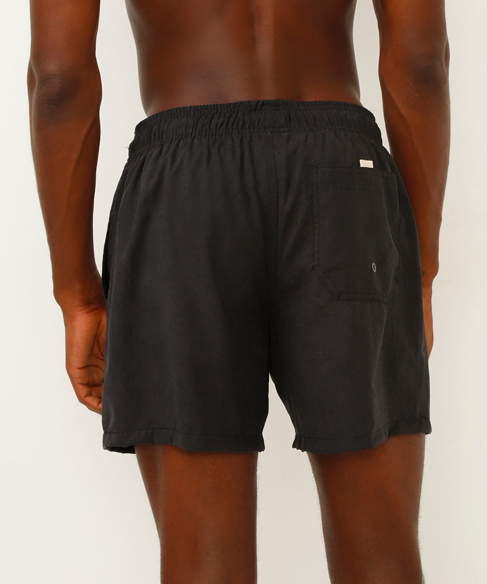 short cós elástico com cordão bege - preto