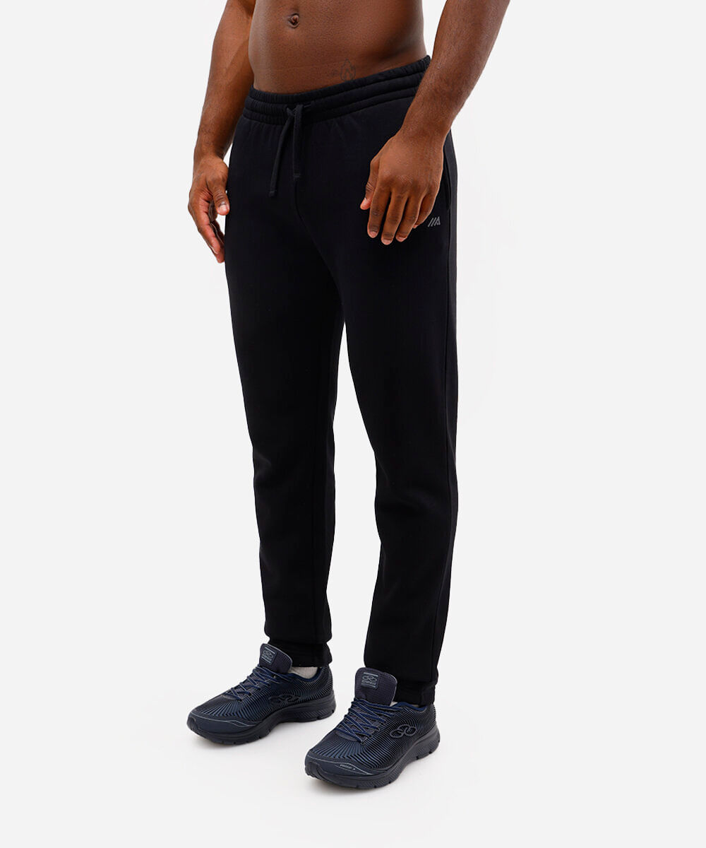 calça masculina esportiva de moletom preta