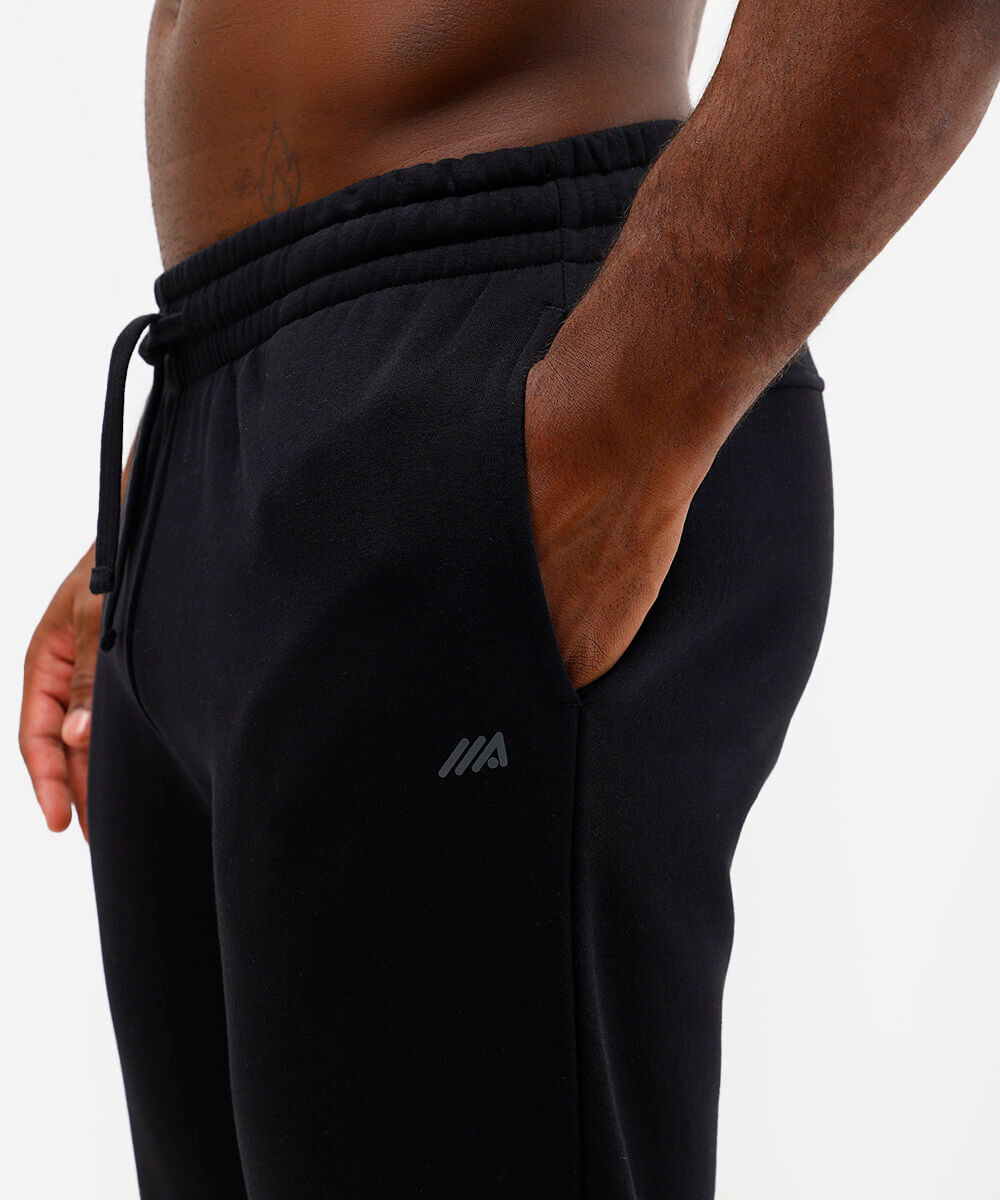 calça masculina esportiva de moletom preta