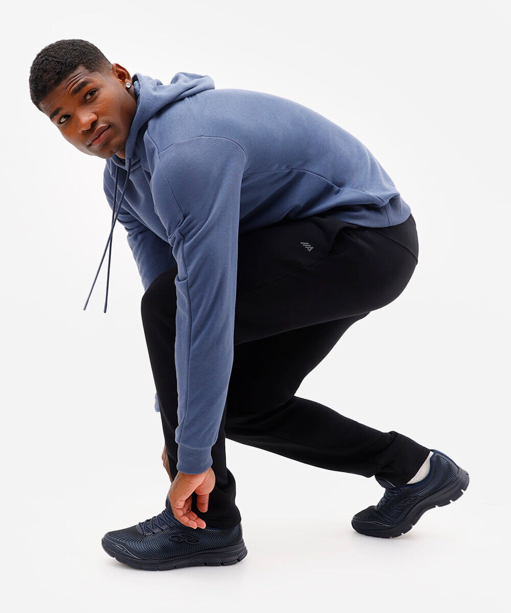 calça masculina esportiva de moletom preta