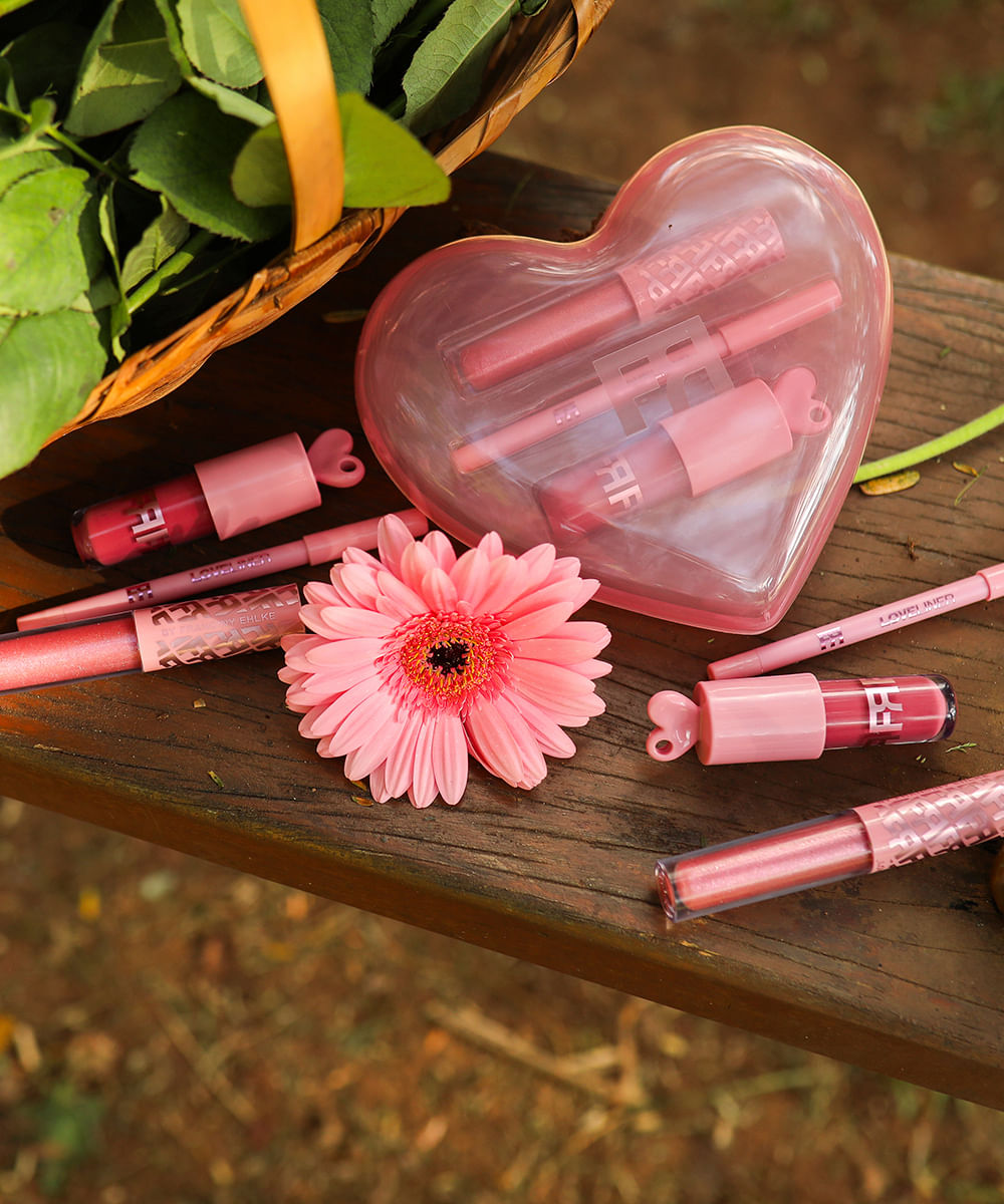 love kit fran by franciny ehlke gloss e lápis labial rosa