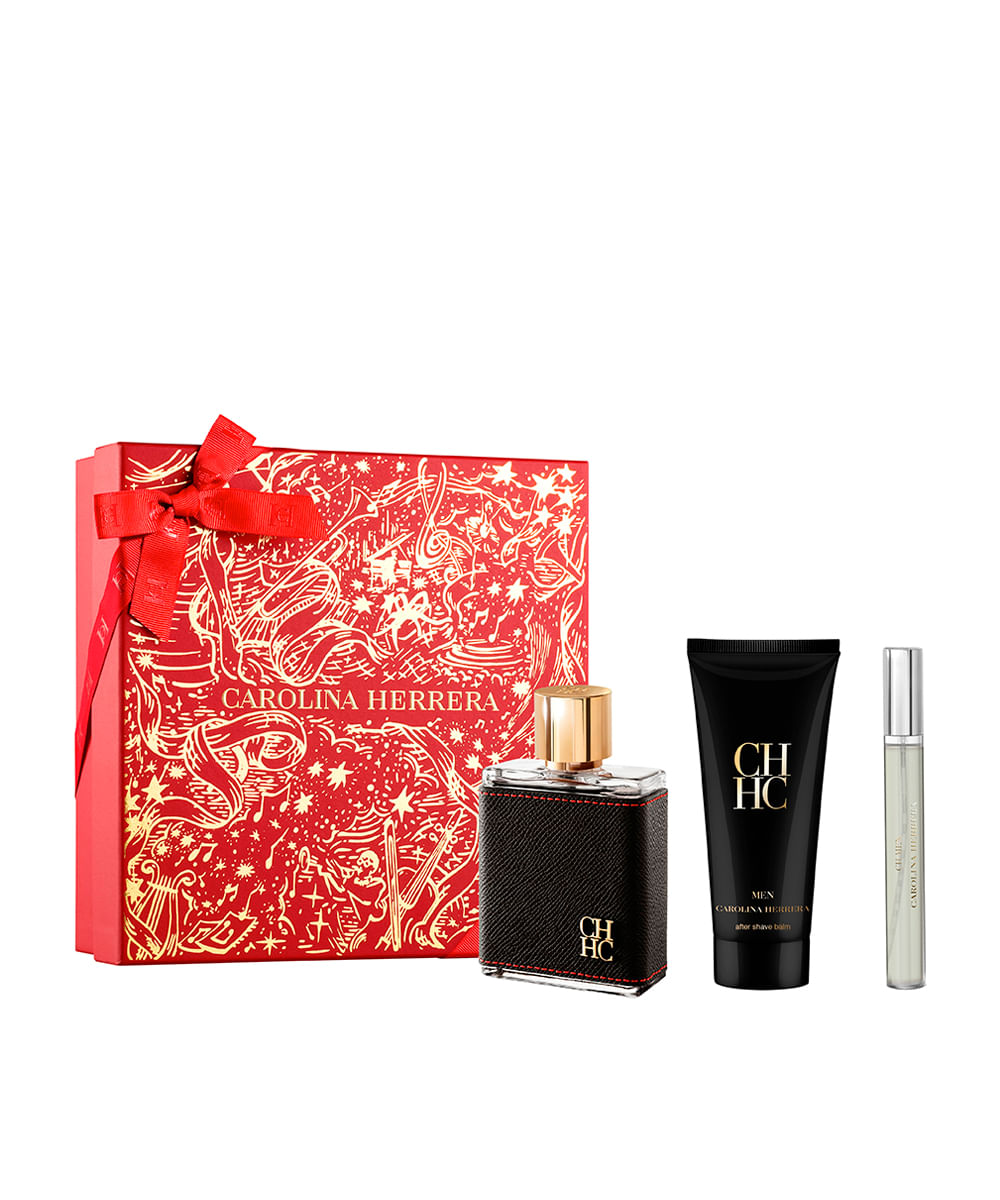 kit perfume masculino carolina herrera men eau de toilette balm pós ...