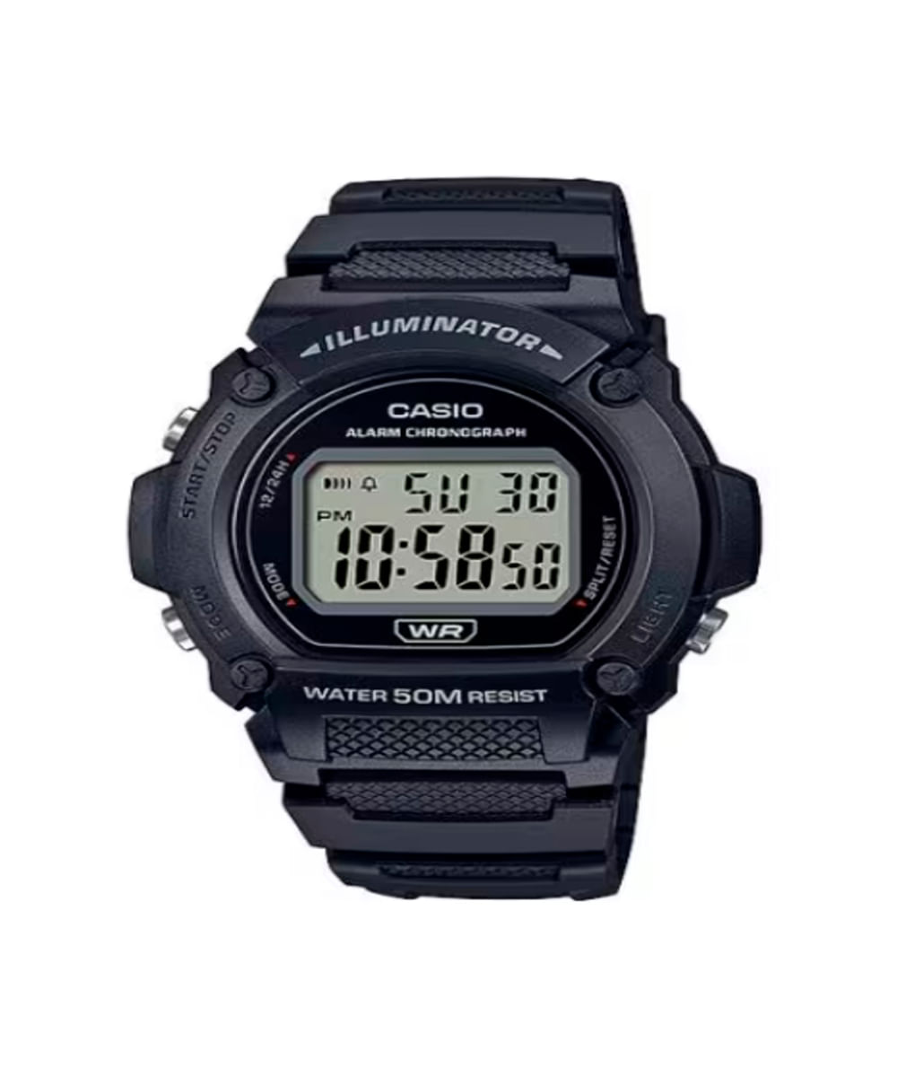 relógio masculino g shock casio digital w 219h 1avdf preto